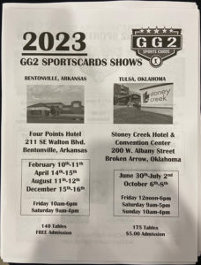 GG2 Sports Cards Show | 2023 Dates Oklahoma – The Radicards® Calendar